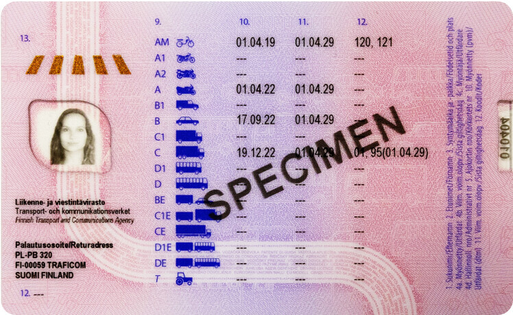 Driving licence models used in Finland | Traficom